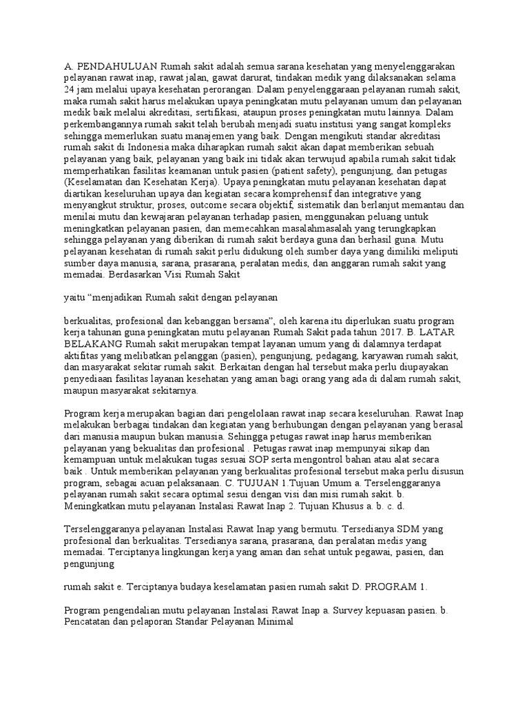 Contoh Program Ranap | PDF | Kesehatan Holistik