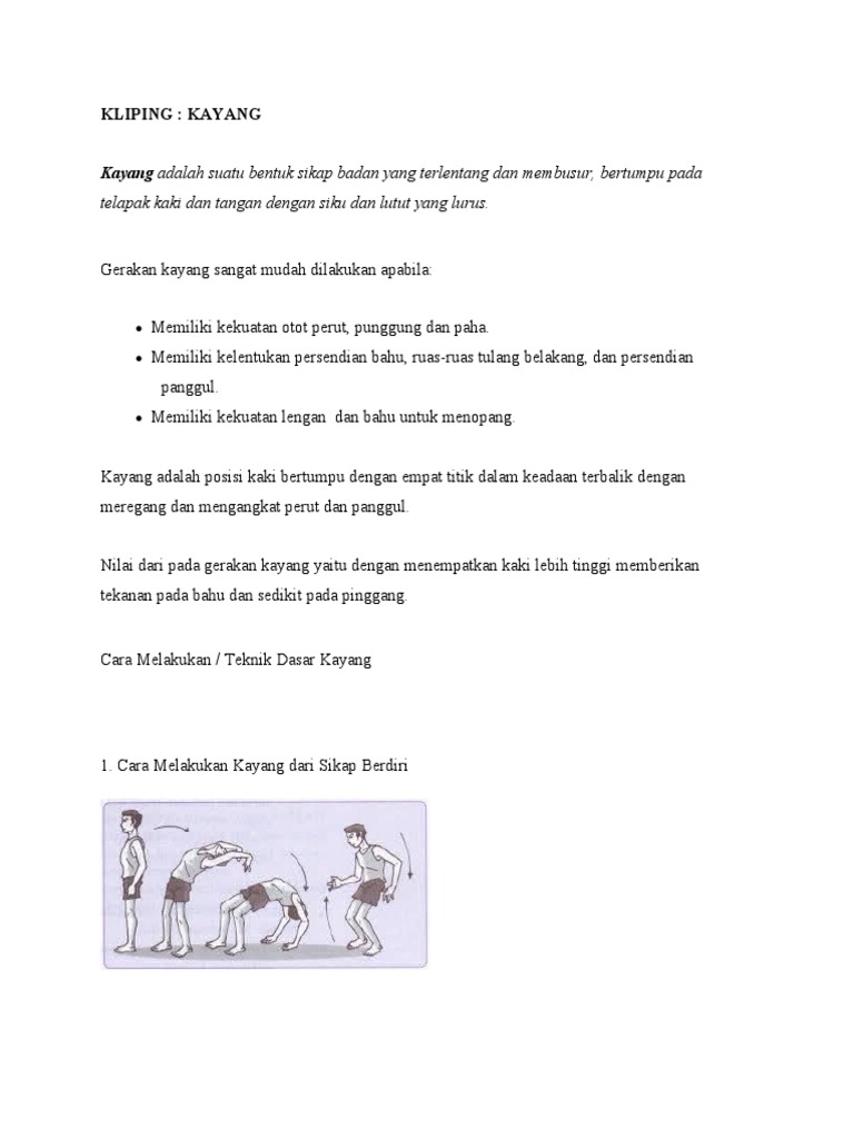 Gerakan Kayang: Manfaat dan Teknik Dasar Olahraga Ini untuk Kesehatan | PDF
