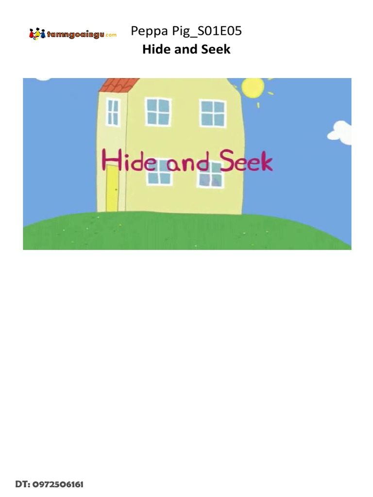 Hide and Seek: Peppa Pig - S01E05 | PDF | Language Arts & Discipline ...