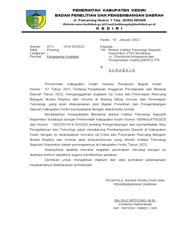 Surat Kepada ITS | PDF