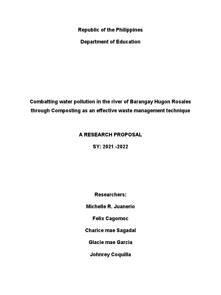 Action Research Proposal | PDF | Water Pollution | Water