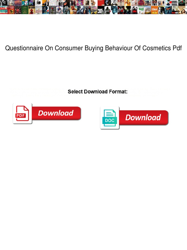 Questionnaire On Consumer Buying Behaviour of Cosmetics PDF | PDF ...