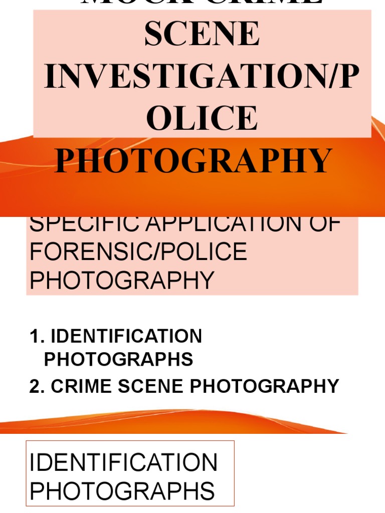 Crime Scene & Police Photography Guide | PDF | Law | Mystery, Thriller ...
