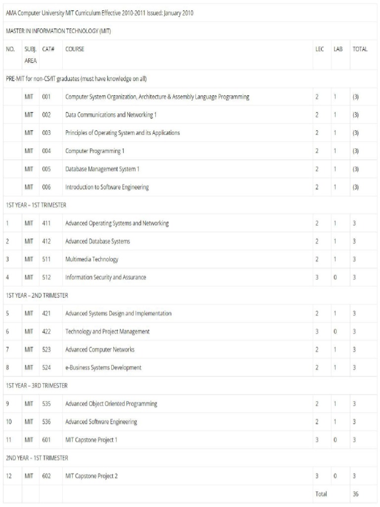 Master in Information Technology | PDF