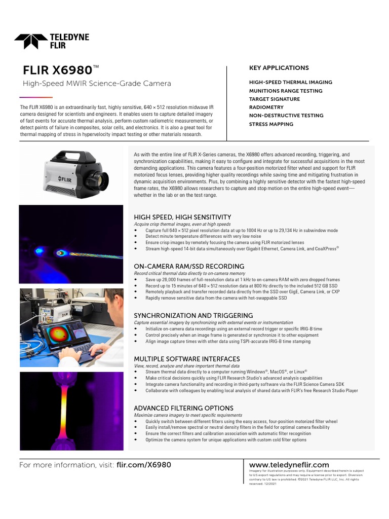 FLIR X6980: High-Speed MWIR Science-Grade Camera | PDF | Camera | Image Resolution