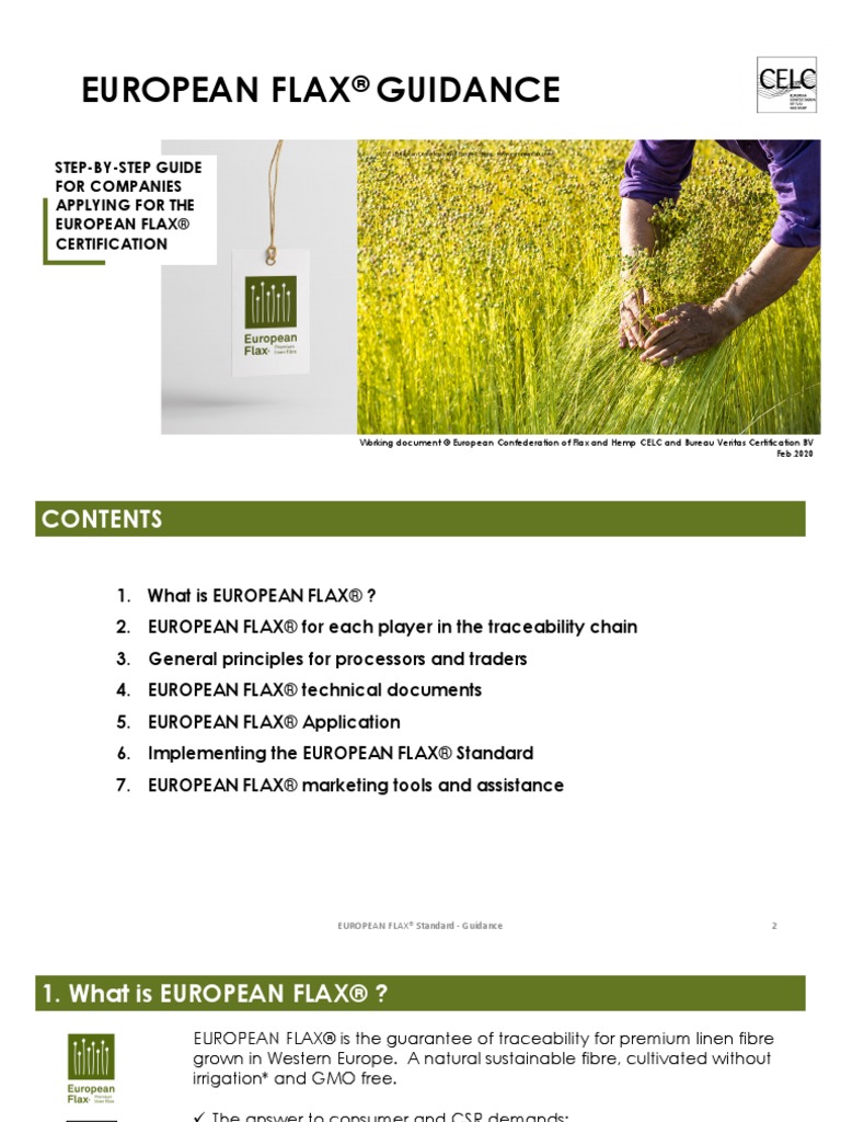 European Flax Guidance: Step-By-Step Guide For Companies Applying For ...