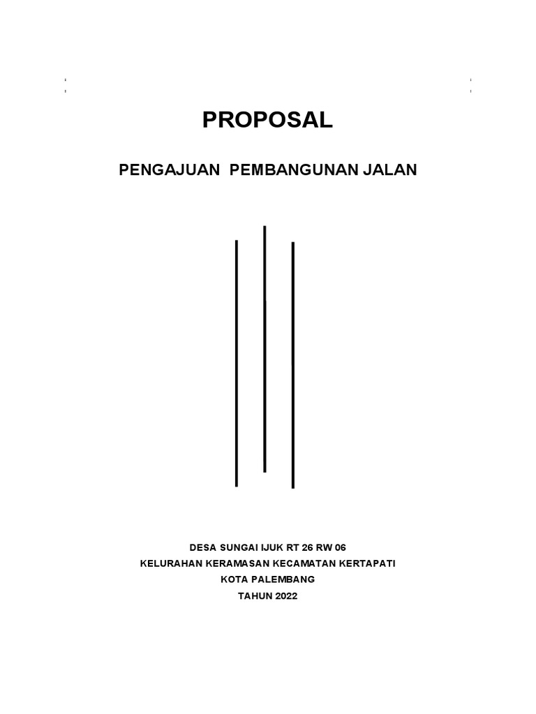 Proposal Perbaikan Jalan Rw Pdf