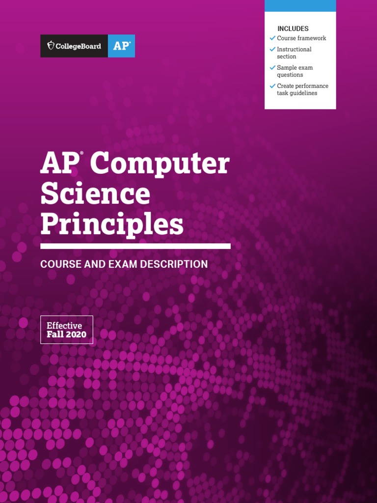 AP Computer Science Principles Course and Exam Description | PDF ...