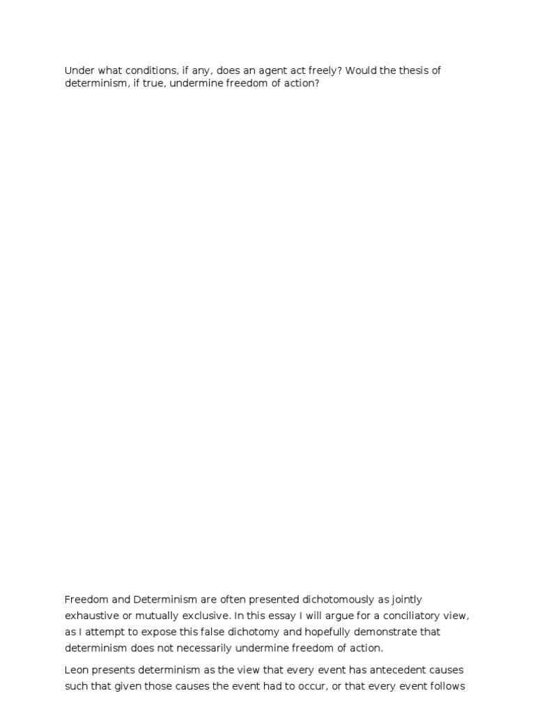 Bafana Kubedi Freewill or Determinism | PDF | Free Will | Causality