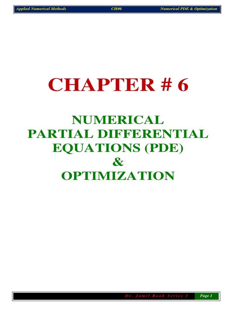 CH#6 Numerical PDE and Optimization-01!02!2022-Final-Form | PDF | Partial Differential Equation ...