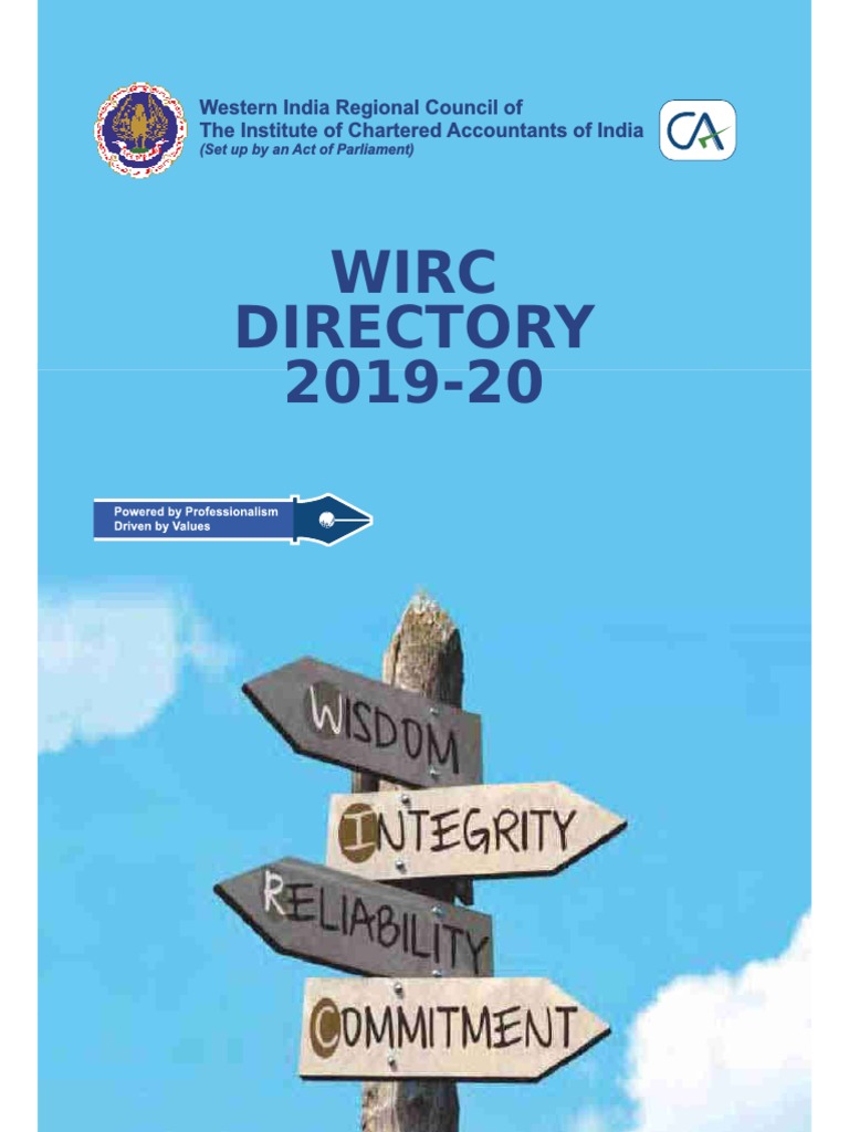 WIRC of ICAI Members Directory 2019-20 | PDF | Economy Of India | Financial Services