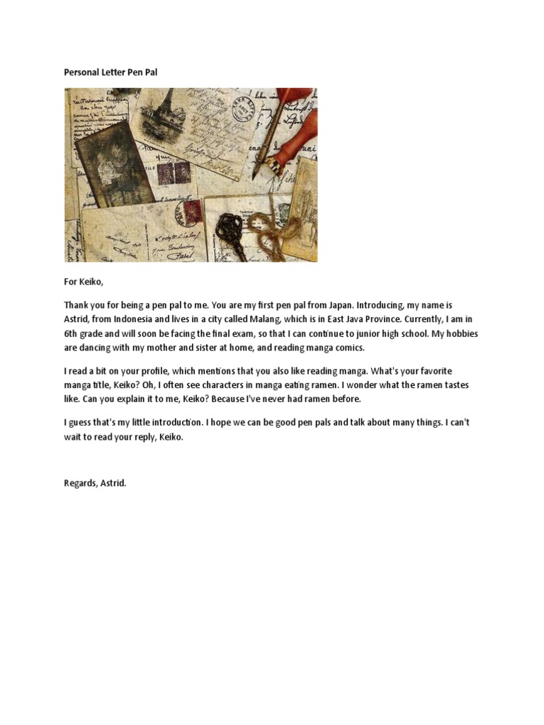 Pen Pal Letter Examples and Tips | PDF