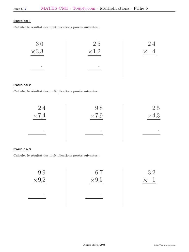 Multiplication cm1 6 | PDF