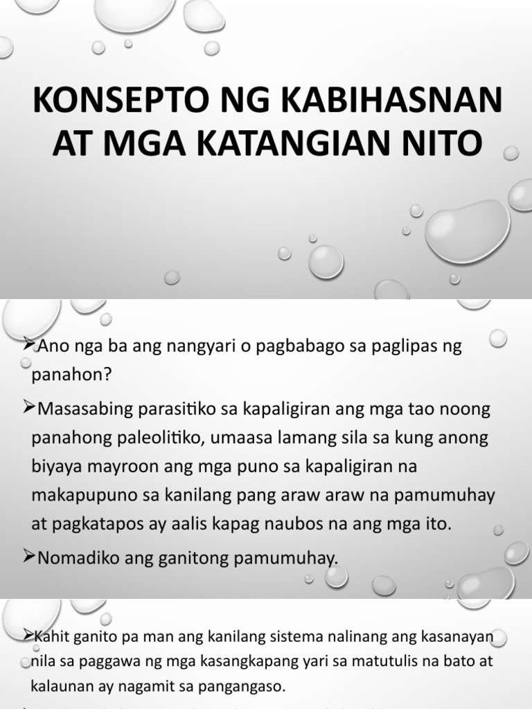 Konsepto NG Kabihasnan at Mga Katangian Nito | PDF