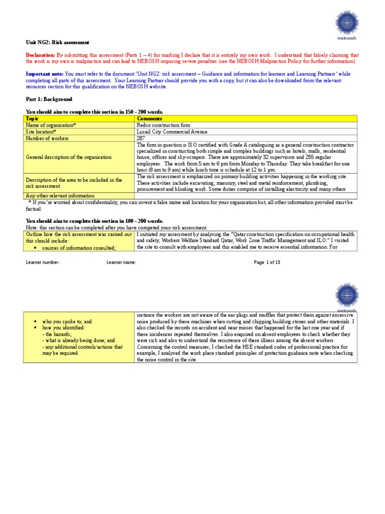 Unit NG2: Risk Assessment | PDF | Risk | Toxicity