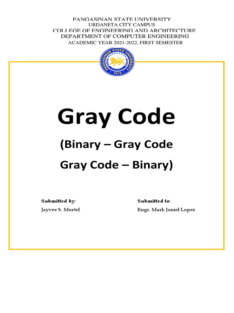 SummaryOfGrayCode (Binary GrayCode - GrayCode Binary) | PDF | Theory Of ...
