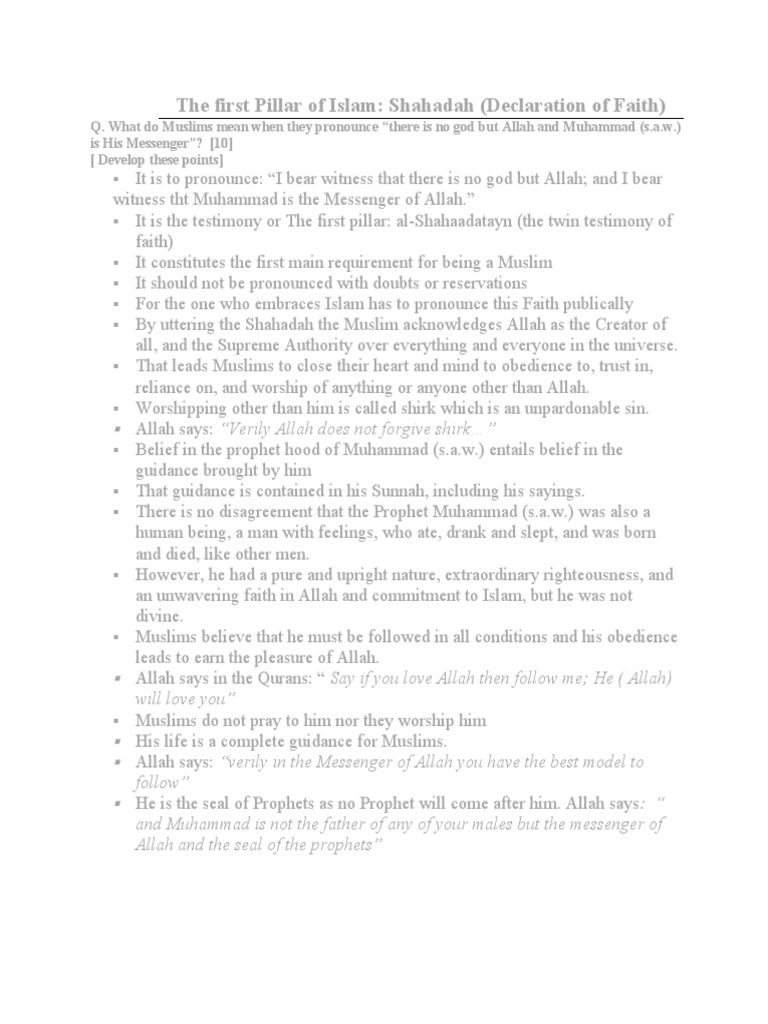 Exploring the Shahadah: Understanding the First Pillar of Faith in ...
