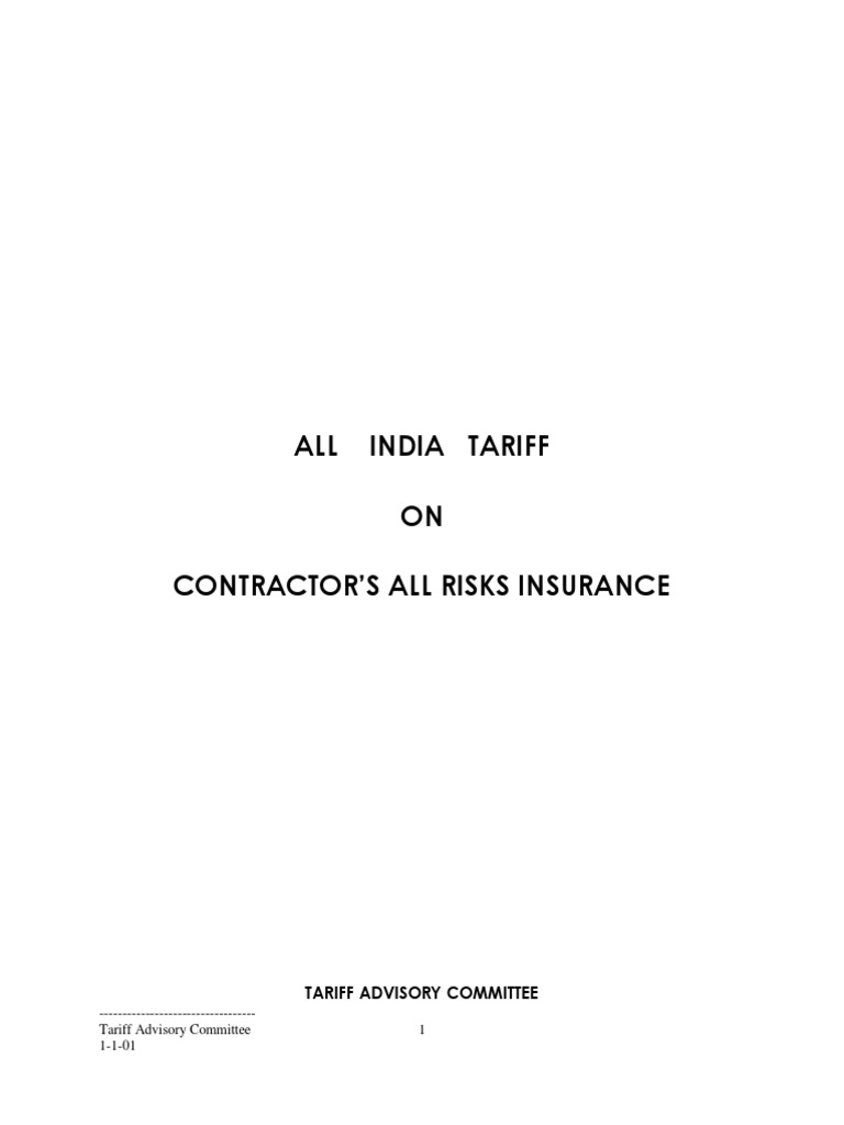 Car Tariff | PDF | Insurance | Indemnity