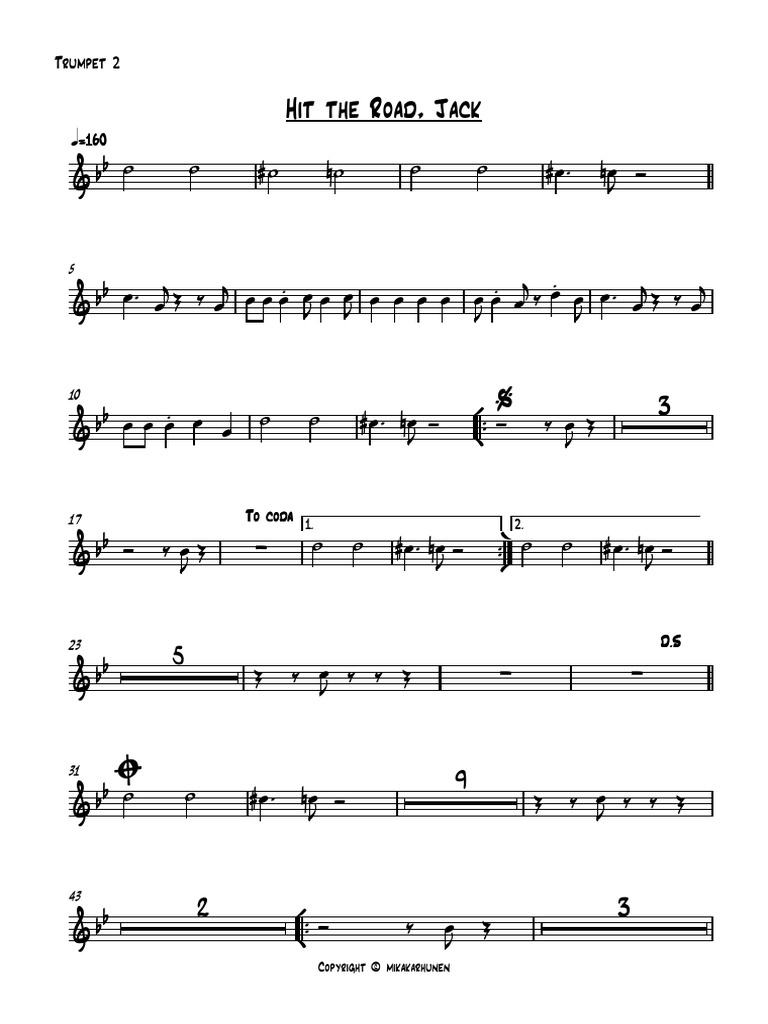 Hit The Road Jack - Trumpet 2 | PDF