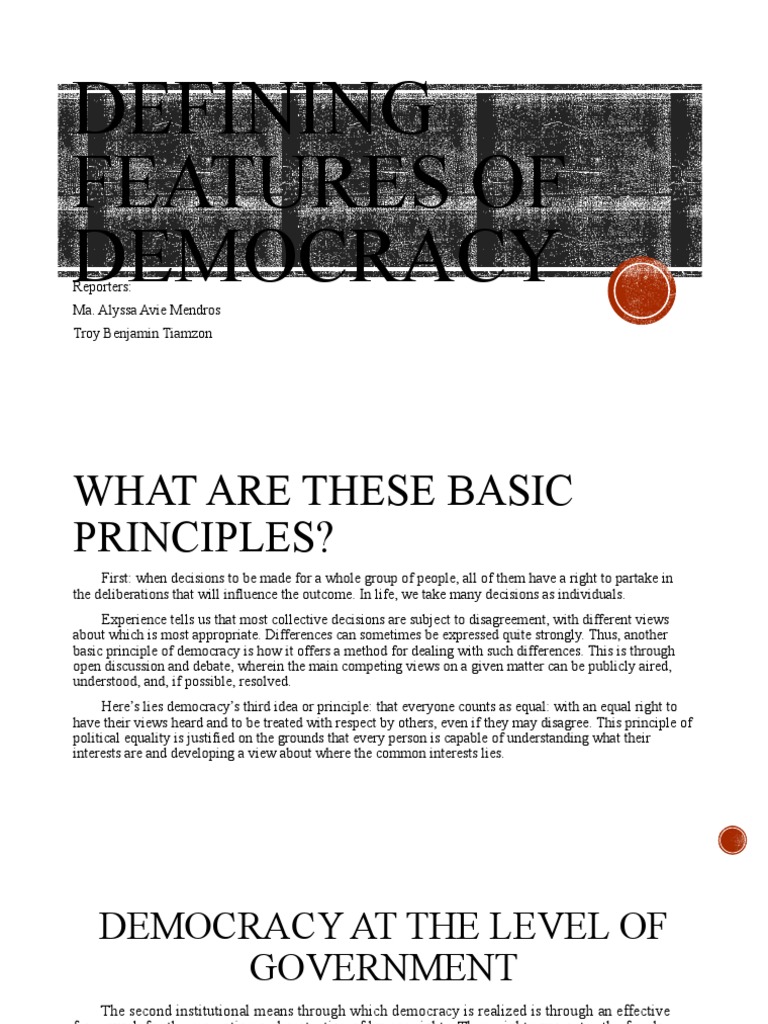 Defining Features of Democracy | PDF | Political Ideologies | Democracy