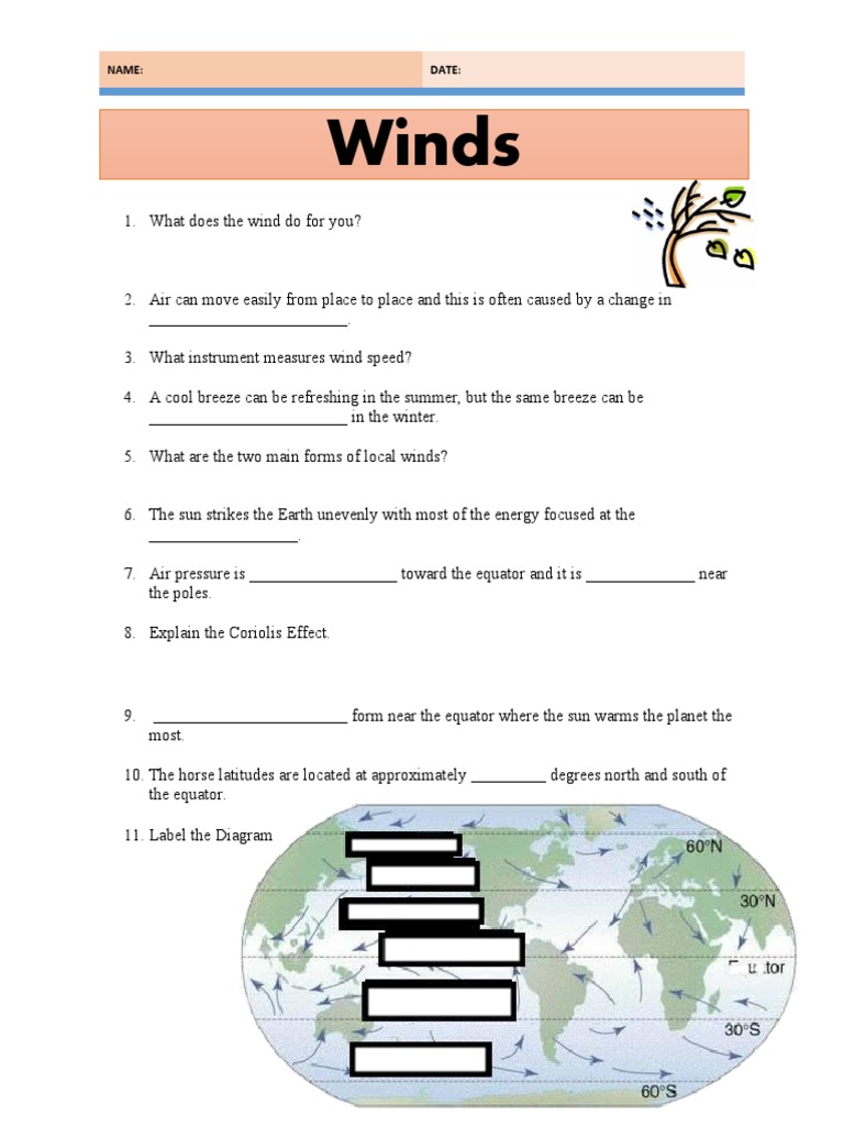 Winds Worksheet | PDF