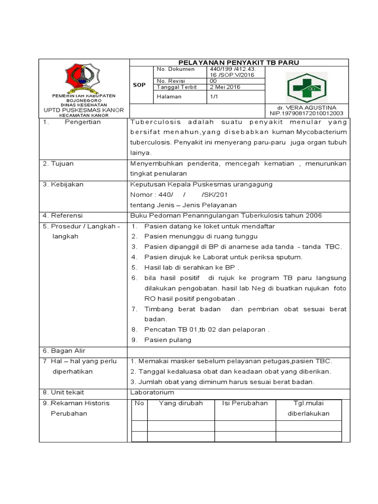 Sop Pelayanan TB Paru | PDF