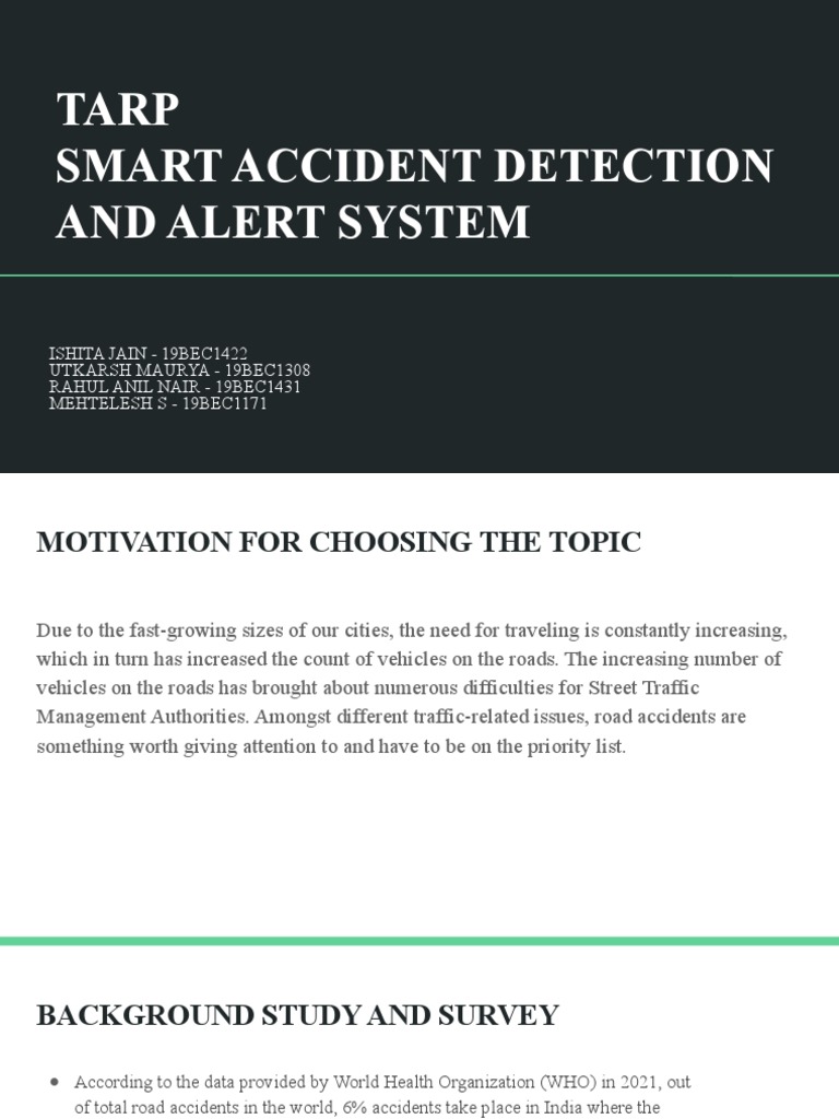 Tarp Smart Accident Detection and Alert System | PDF | Traffic ...