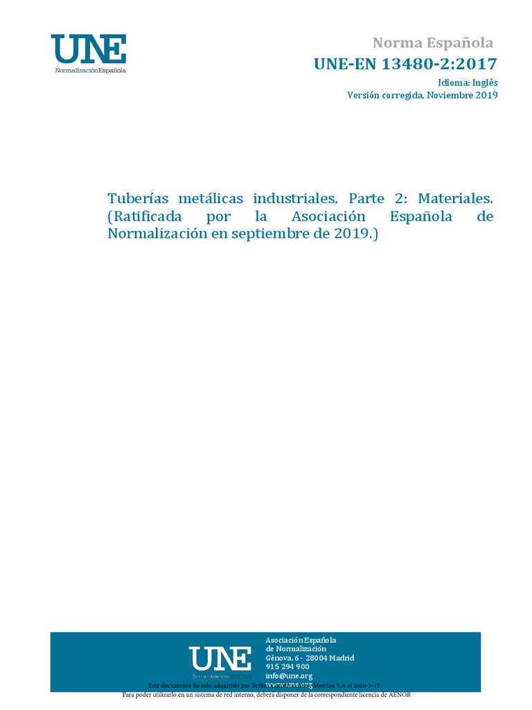 En 13480-2 2017 Materiales | PDF | Steel | Screw
