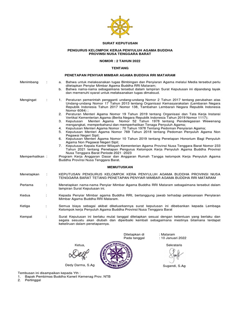 SK Mimbar RRI Mataram 2022 | PDF
