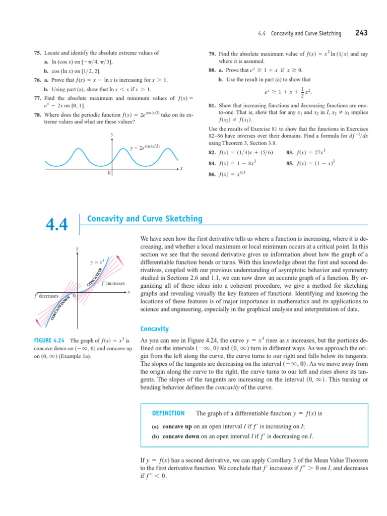 Concavity and Curve Sketching: X X e X X e | PDF | Maxima And Minima | Asymptote