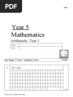 Y4 Arithmetic Full Test 1 | PDF | Mathematics