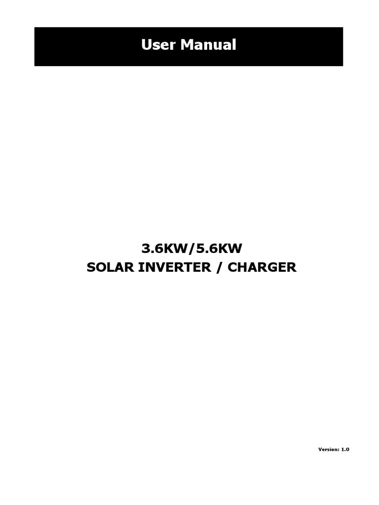 Axpert VMIV 3.6K5.6K Manual 20210414 | PDF | Battery Charger | Power ...