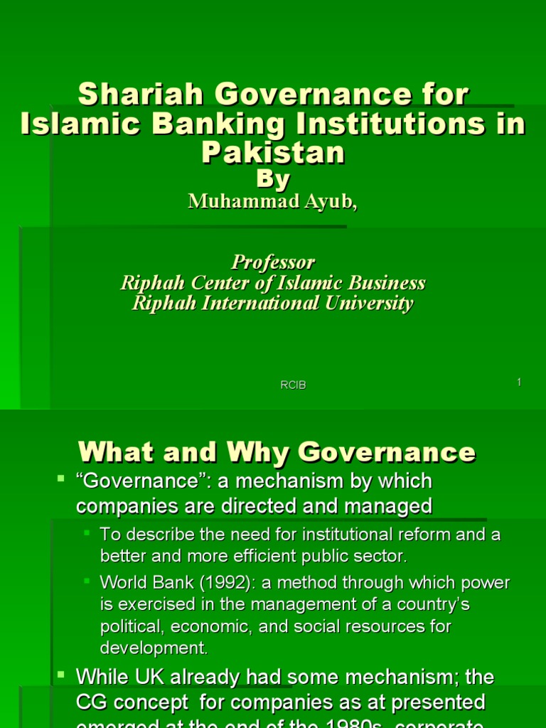 12 - Shariah Governance For Islamic Banks in Pakistan | PDF | Islamic ...