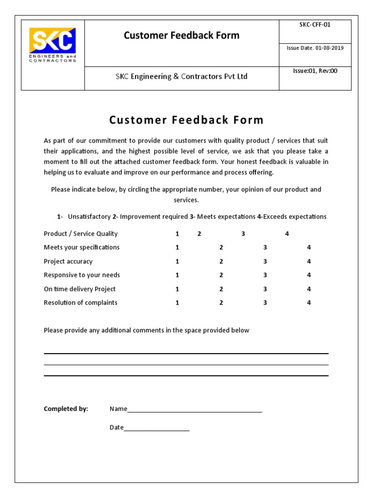 Customer Feedback Form-1 | PDF