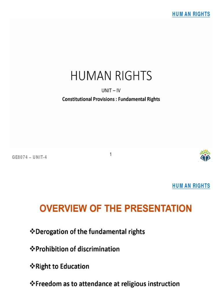 Ge8074 - Human Rights - Unit-4 PDF | PDF