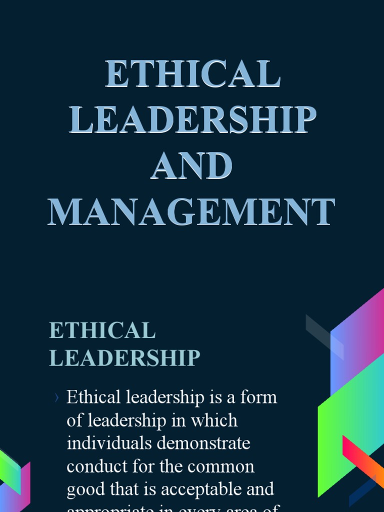 Ethical Leadership and Management | PDF