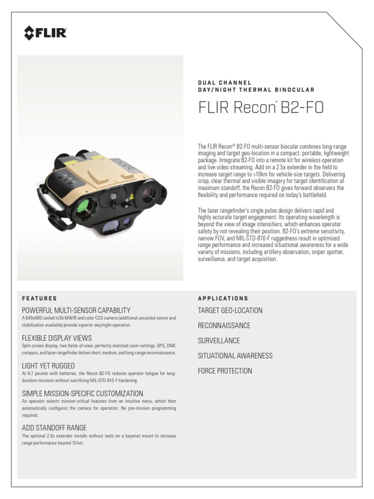 FLIR Recon B2-FO: Dual Channel Day/Night Thermal Binocular | PDF ...