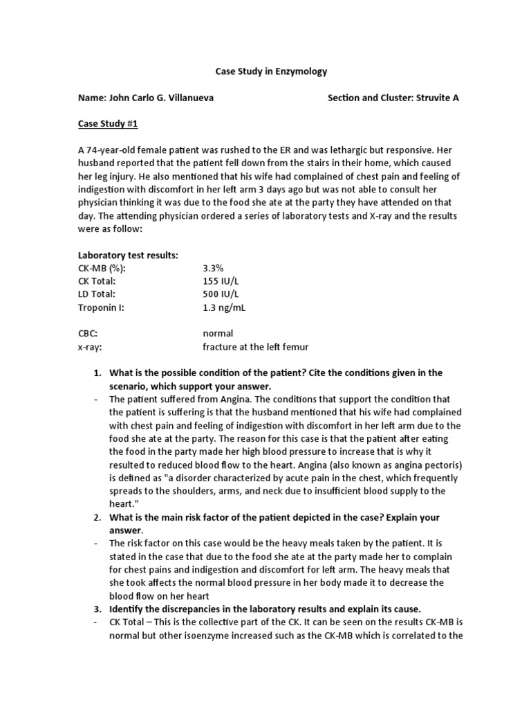 Case Study 1 and 2 - CC2 Lab | PDF | Physiology | Clinical Medicine