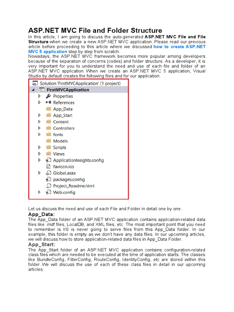 MVC File and Folder Structure | PDF | Computer File | Active Server Pages