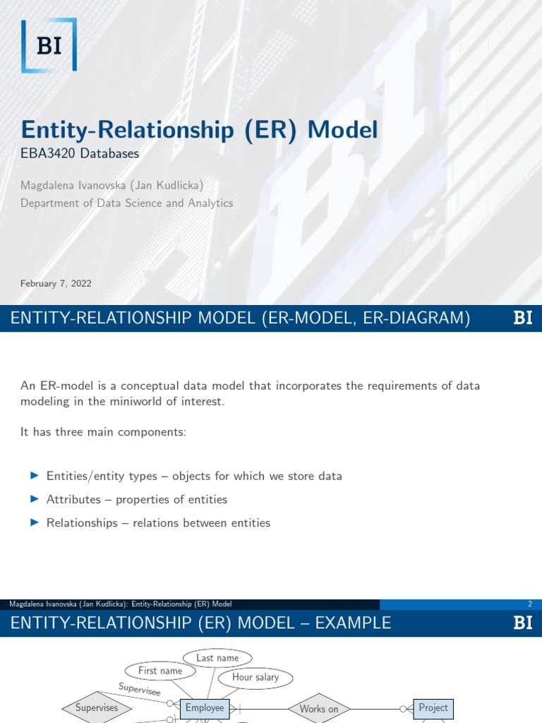 Entity-Relationship (ER) Model: EBA3420 Databases | PDF | Relational Model | Information Science