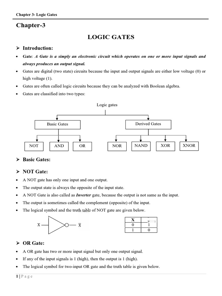 Chapter-3 Logic Gates: Introduction | Download Free PDF | Logic Gate ...