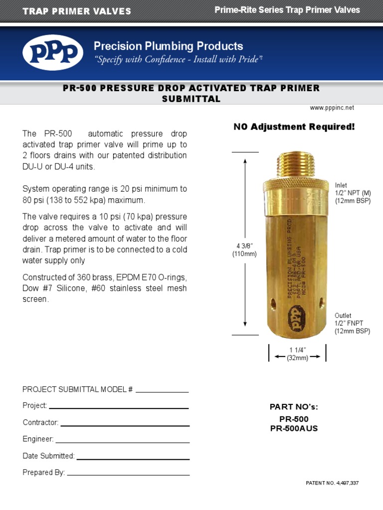 Precision Plumbing Products: "Specify With Confidence - Install With ...