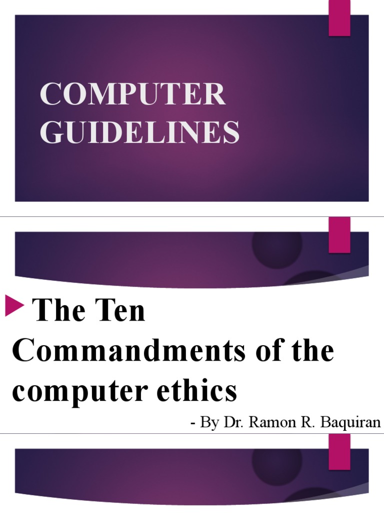 Computer Guidelines 10 | PDF