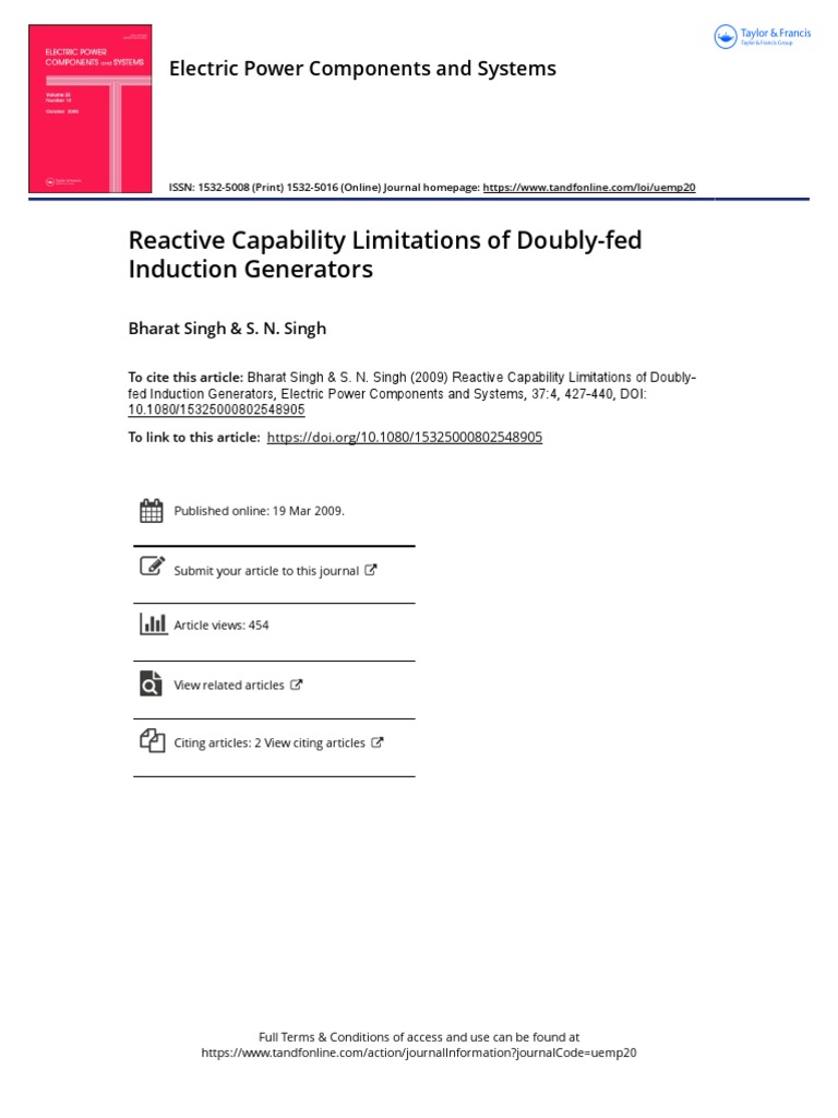Reactive Capability Limitations of Doubly Fed Induction Generators ...