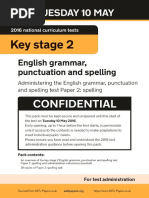 Key Stage 2: English Grammar, Punctuation and Spelling Test Mark ...