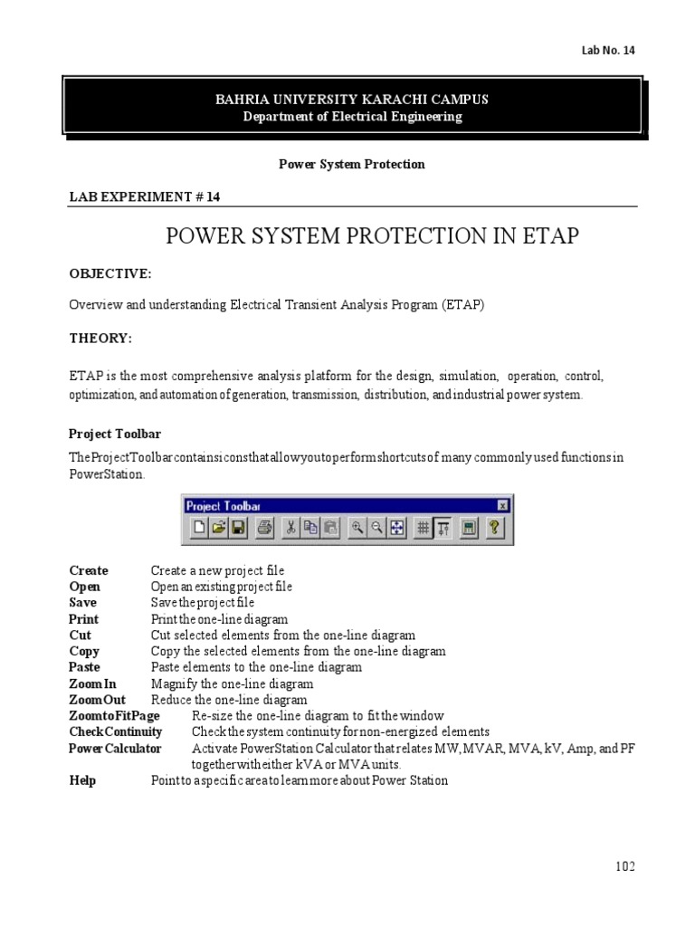 Power System Protection in Etap: Bahria University Karachi Campus ...