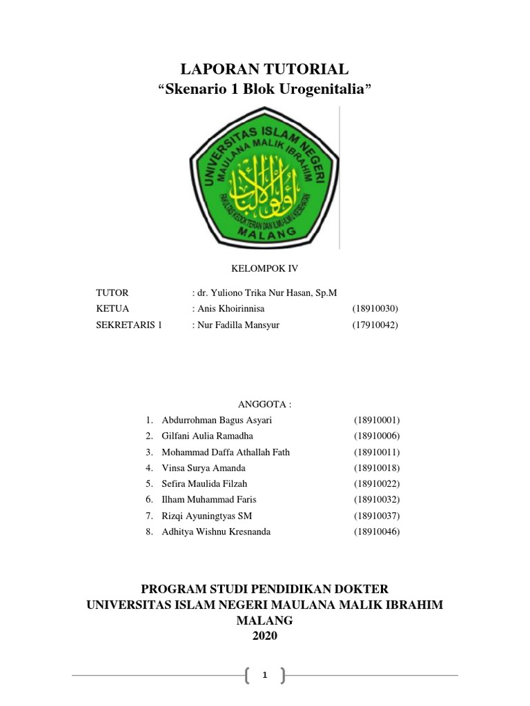 Laporan Tutorial 1 Urogenitalia | PDF
