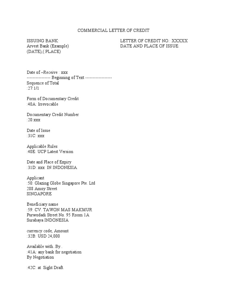 LC1 | PDF | Letter Of Credit | Trade