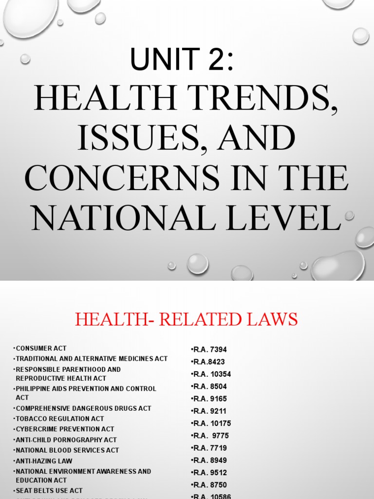 Health Trends, Issues, and Concerns in The National Level: Unit 2 | PDF ...