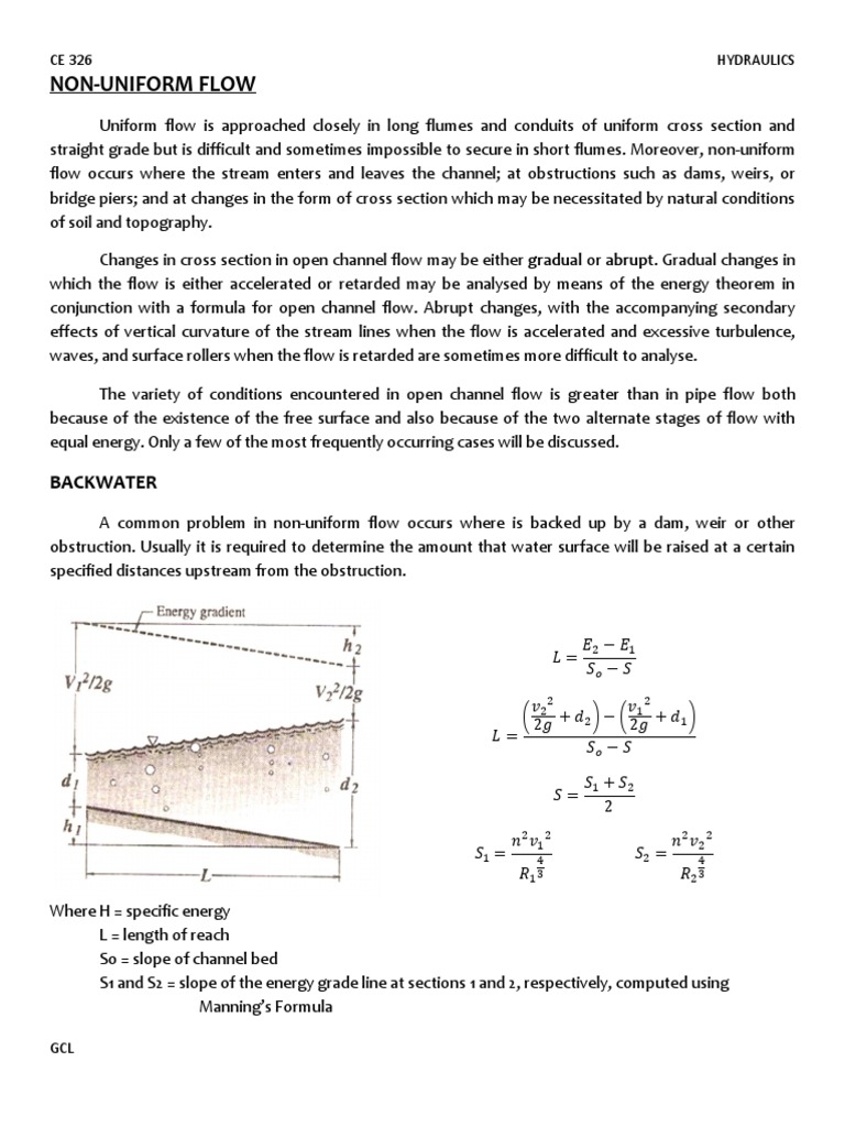 8.flow in Open Channels Non Uniform Flow | PDF | Hydrology | Civil ...